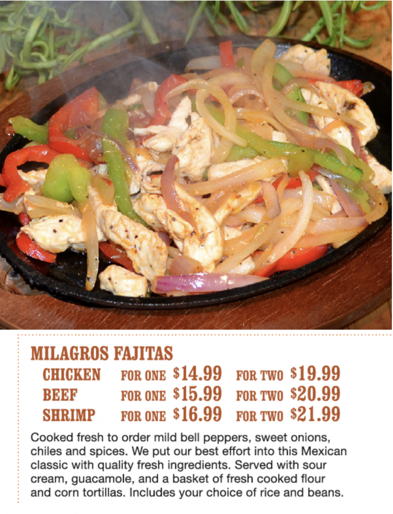 Milagros Mouthwatering Menu | The Best Mexican Food In Utah
